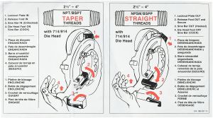 RIDGID 46867 DECAL, DIEHEAD INSTRUCTION